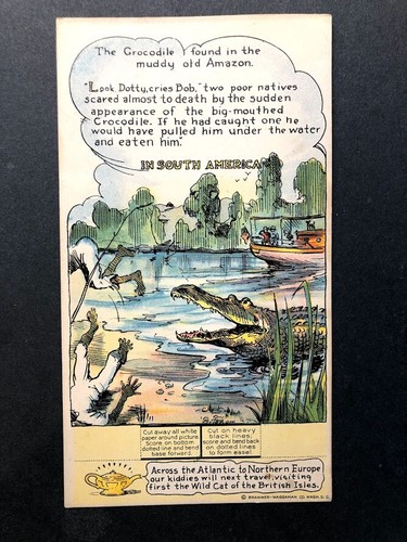 Dotty, Bob and Trix Bread Insert story card - Crocodile - South America ...