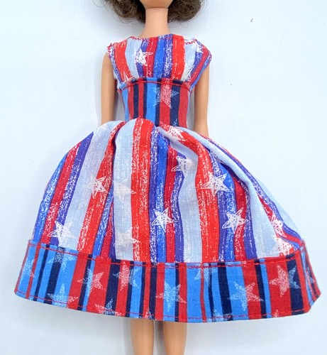 A14 FOURTH OF JULY DRESS BARBIE HANDMADE OOAK VINTAGE SILKSTONE STARS ...