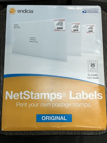 NEW White NetStamps Label Stamps USPS Shipping Printable Postage 33 ...