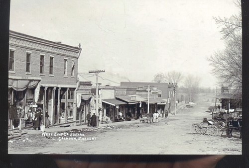 REAL PHOTO CALHOUN MISSOURI DOWNTOWN STREET SCENE STORES POSTCARD COPY ...