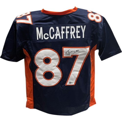 Ed McCaffrey Autographed/Signed Pro Style Jersey Navy Beckett 40250 | eBay