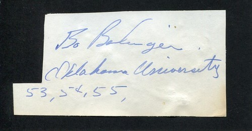 Bo Bolinger Oklahoma Sooners OU 1955 National Champ Rare Signed ...