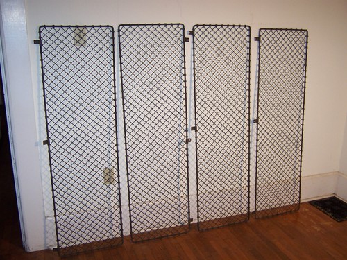 Antique Architectural Woven Wire Mesh Window Guard Industrial Art 4 ...
