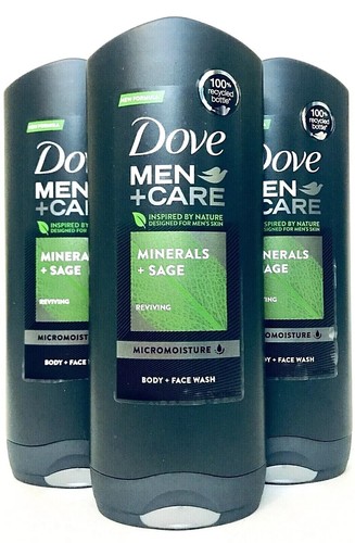 3 Bottles Dove 400 mL Men Plus Care Minerals & Sage Reviving Body ...