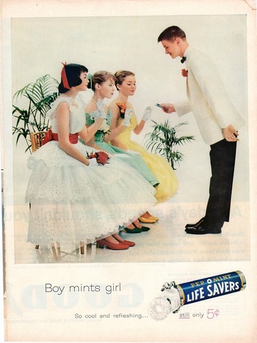 Vintage advertising print Candy LIFE SAVERS Boy mints Girl Pep-O-Mint ...
