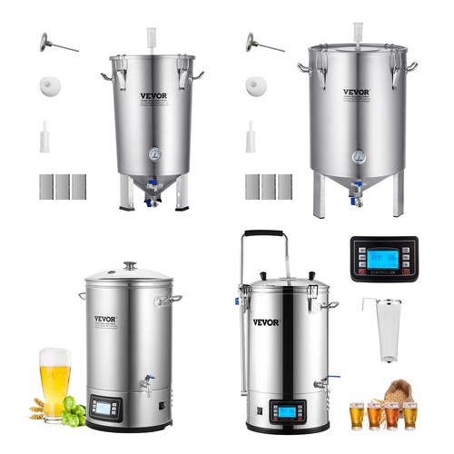 8/16 Gal Stainless Steel Home Brew Kettle Set Beer Brew Bucket ...