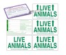 Live Animal Sticker Label Set of 5 w/ Pet Passport Pouch PINK ...