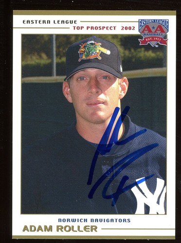 2002 Norwich Navigators ADAM ROLLER Signed Card autograph AUTO YANKEES ...