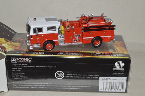 HO 1:87 diecast Iconic Replicas 1973 Ward LaFrance fire truck San ...