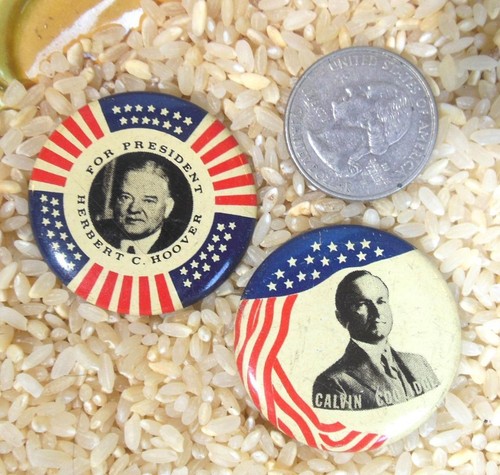Vintage Reproduction Campaign Buttons Calvin Coolidge and Herbert ...