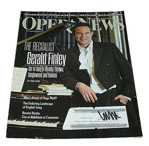 Opera News Magazine July 2012 Gerald Finley Hugo Wolf English Song | eBay