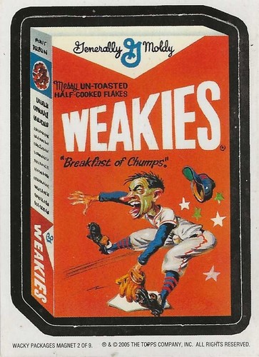 Vintage Wacky Packages All News Series 2 2005 Magnet Card 2 Weakies HTF ...