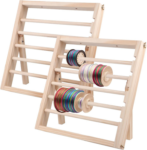 2PCS Wooden Ribbon Storage Racks - Organizers for Gift Wrapping Paper ...