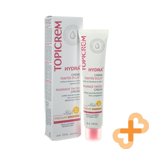 TOPICREM HYDRA+ Face Cream with Color Medium Color SPF 50 40ml Unifying ...