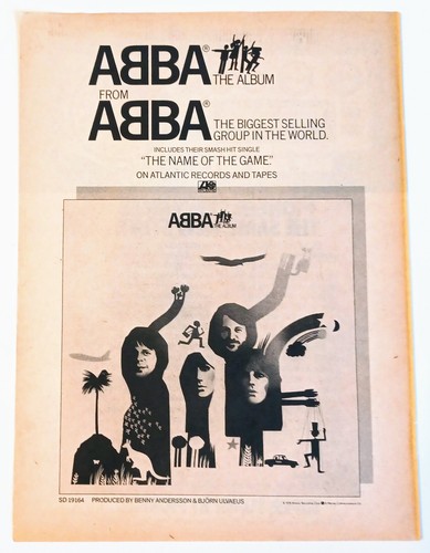 ABBA THE ALBUM~ORIG 1978 ALBUM PROMO~PRINT AD ADVERT POSTER PINUP ROCK ...