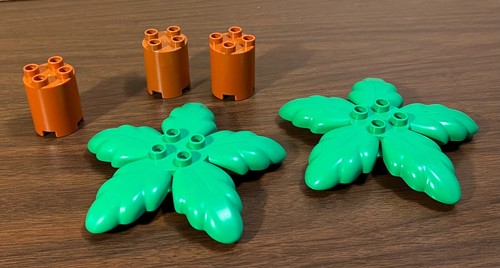 LEGO DUPLO authentic replacement parts- lot of (2) palm trees/trunk ...