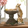 Rabbit Bunny And Leaf Bird Feeder Garden Sculpture Statue Cast Iron | eBay