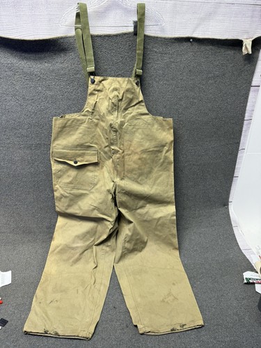 US WW2 Army Tanker Bibs Sz L 1944 Worn Rare WWII Pants Trousers ...