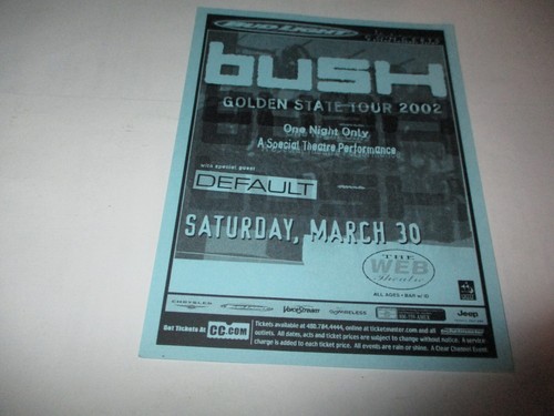 2002 BUSH Golden State Tour Small Show Flyer Web Theater Phoenix | eBay