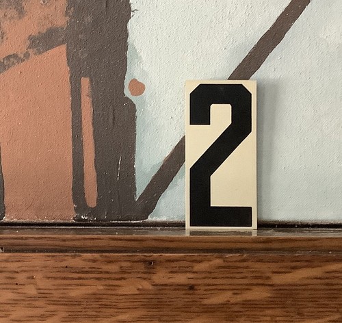 Vintage Unitype Large 4 Inch Enamel Sign Church White & Black Graphic ...