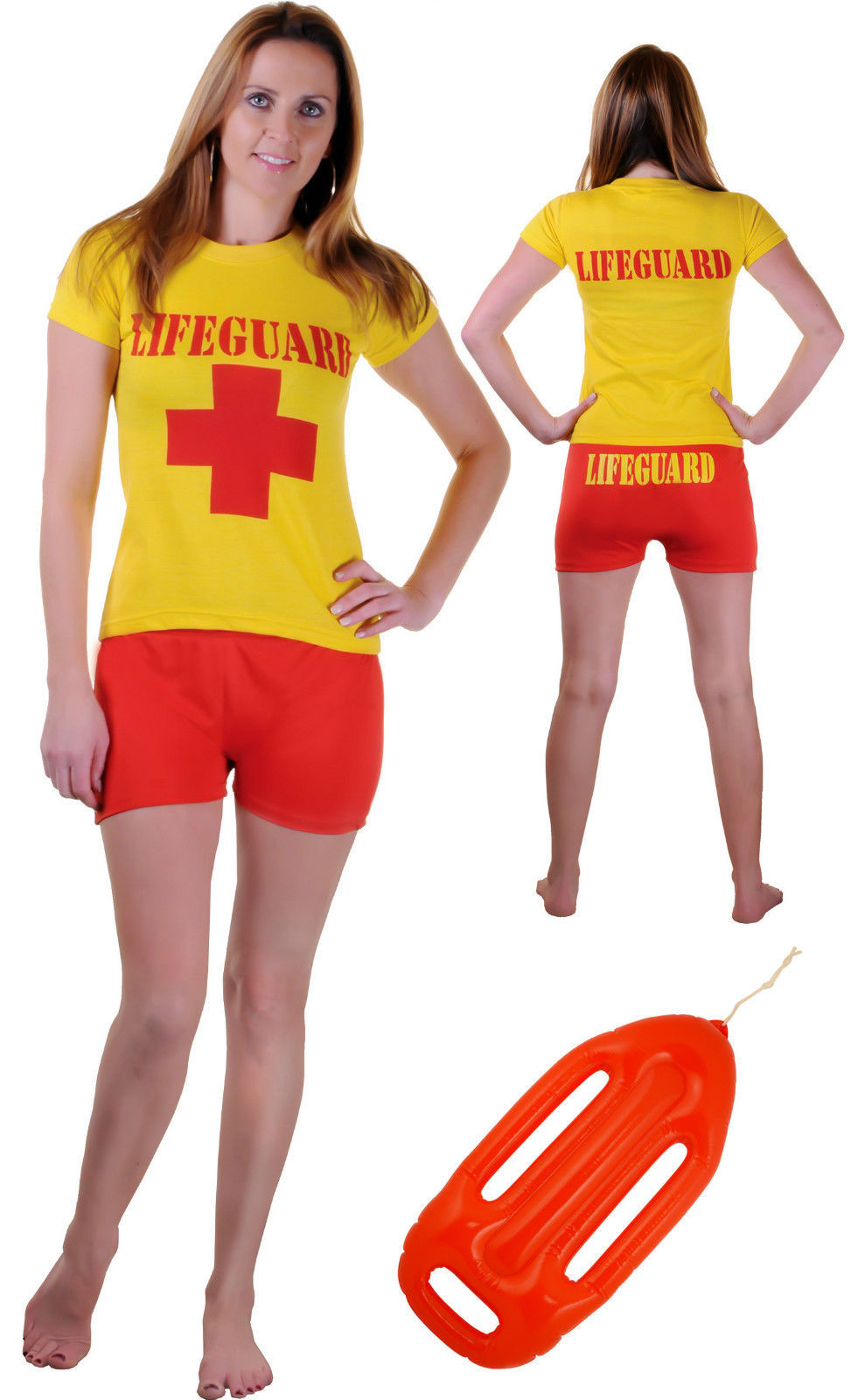 BAYWATCH LIFEGUARD INFLATABLE RED FLOAT 29" LIFE GUARD FANCY DRESS ...