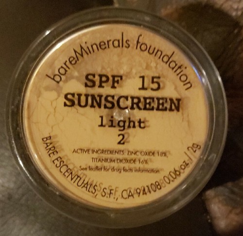 bareMinerals Foundationlight #2 size .06 oz. SPF 15 Sunscreen New ...