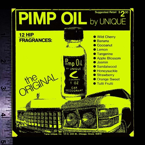 PIMP OIL Car Deodorant Fragrances - Original Vintage 1970's Racing ...