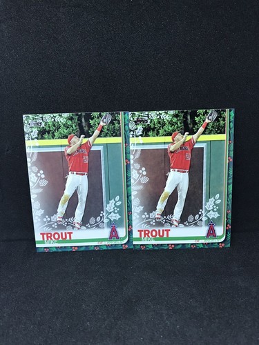 LOT OF 2 2019 Topps Holiday Baseball Mike Trout Photo Variation SP HW31 ...