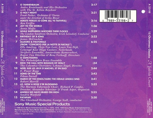 VARIOUS ARTISTS 15 CHRISTMAS CLASSICS: A YULETIDE CONCERT NEW CD ...