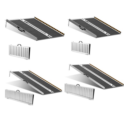 VEVOR Folding Aluminum Wheelchair Ramp 2/3/4/5/6/7/8/10 ft Mobility ...