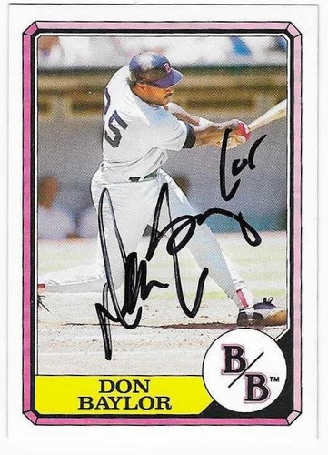 DON BAYLOR 1987 TOPPS BOARDWALK & BASEBALL AUTOGRAPHED SIGNED #17 ...