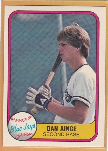 1981 FLEER BASEBALL DANNY AINGE ROOKIE #418 BLUE JAYS NMMT/MINT *98553 ...