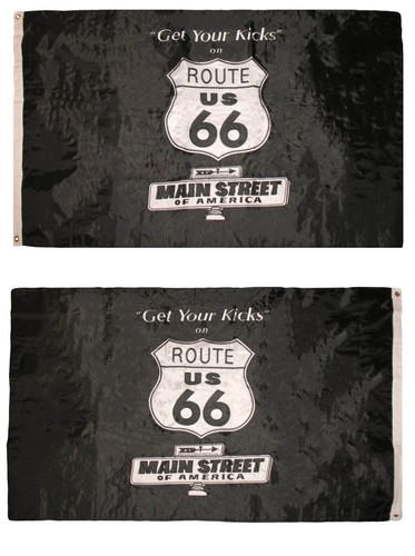 3x5 Embroidered Route 66 Flag Black Double Sided Sewn Nylon Get Your ...