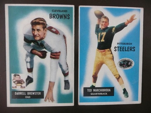 Lot of 2 1955 Bowman Football Cards #93 Darrell Brewster & #106 Ted ...