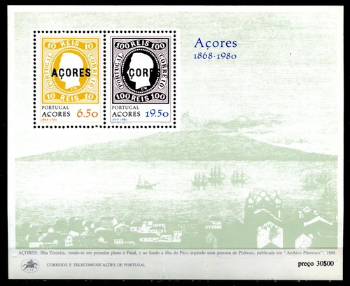 AZORES 1980, STAMP ON STAMP, Scott 315a SOUVENIR SHEET, MNH | eBay