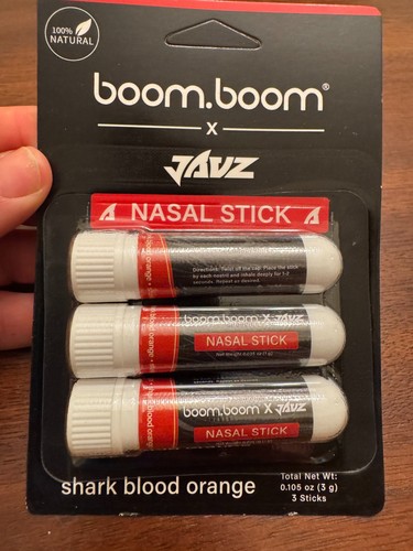 3 PC Boom Boom Blood Shark Orange Nasal Inhaler Sticks Breathe Easy ...