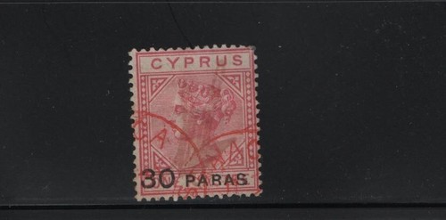 CYPRUS 1882 30 PARAS /1 PIAST OVERPRINTED USED STAMP No 24 WITH BULMER ...