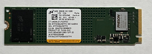 Micron 256GB SSD NVMe PCIe Gen 4x4 M.2 2280 MTFDKBA256TFK-1BC1AABHA ...