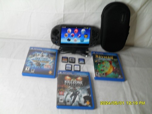 SONY PS VITA 1101 BLACK CONSOLE+8 GAMES & ACCESSORIES Tested WORKS WELL ...