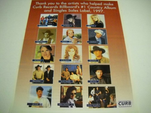 CURB Junior Brown DAVID KERSH Jo Dee Messina JEFF CARSON 1997PROMO POSTER AD | eBay