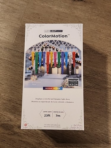 Set of 24 Gemmy Lightshow ColorMotion Multi-Color LED Icicle Lights ...