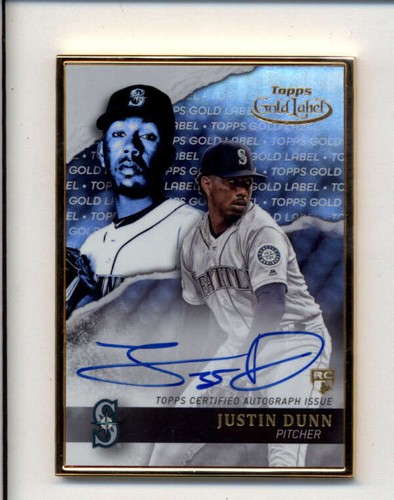 JUSTIN DUNN 2020 TOPPS GOLD LABEL METAL FRAMED ROOKIE AUTOGRAPH AUTO ...