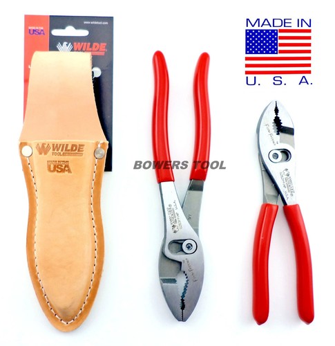 Wilde Tool Professional Slip Joint Pliers & Leather Pouch 8 & 6-1/2 ...