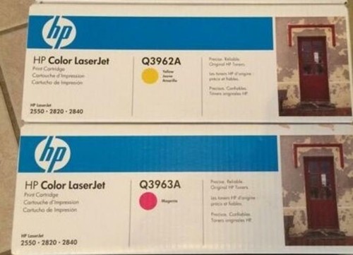 HP 2550 2 Pack TONERS Q3962A Q3963A OEM Genuine Sealed, FastShip | eBay