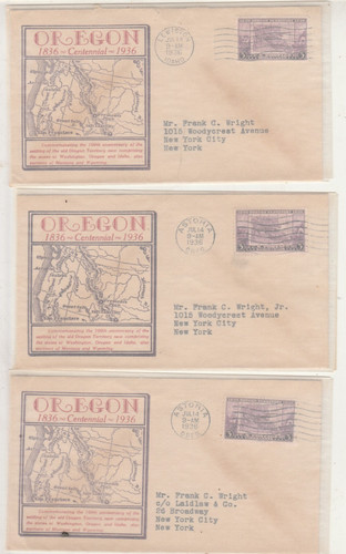 3 DIFFERNT LOCATIONS 738 FDC Oregon centennial 1936 with cachet | eBay