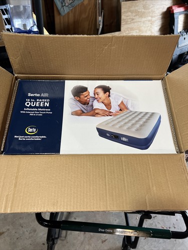 Serta 83497978 Inflatable Air Mattress, Size Queen - 16 in raised New ...