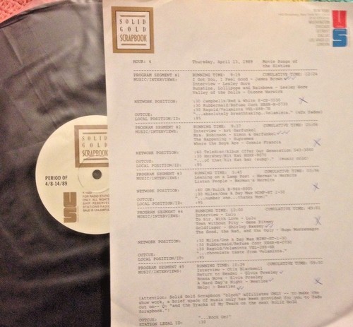 4/13/89 SOLID GOLD SCRAPBOOK FEATURES 16 MOVIE HITS OF 60's, 4 RARE ...