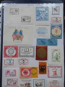 USA. Local post. Fireside Local Post. Sheet of mint items. Interesting ...