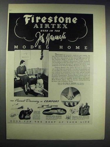 1938 Firestone Airtex Ad - John Wanamaker Model Home | eBay