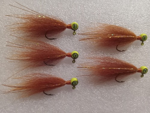 Smoo's Custom Jigs (5) 1/16 Oz. Arctic Fox Hair Jigs Aztec Gold. *159 ...